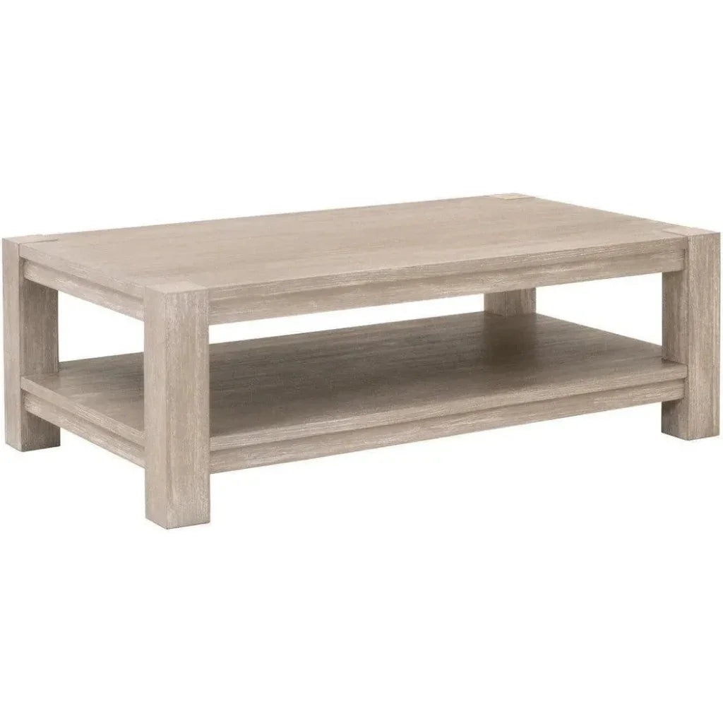 Adler Wood Brown Rectangular Coffee Table - LOOMLAN