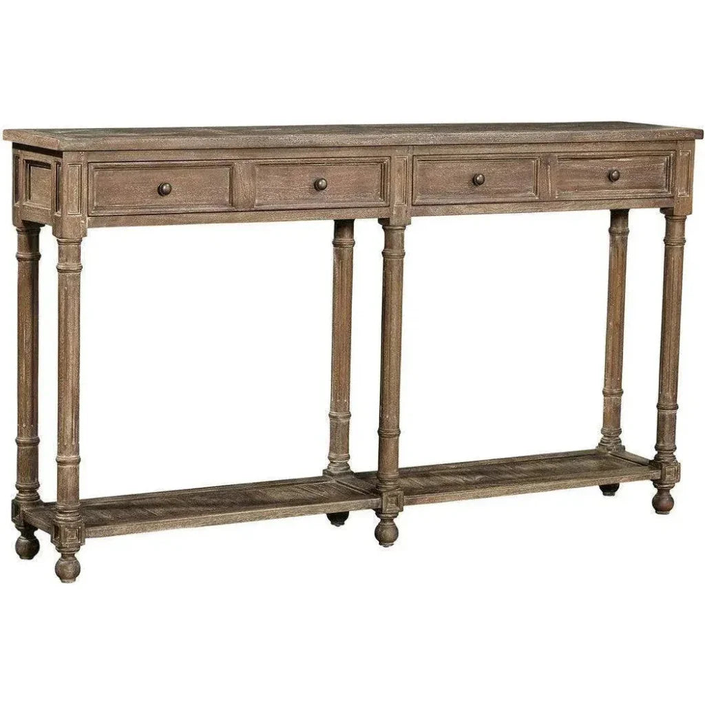 Narrow Wooden Rectangular Console Table - LOOMLAN