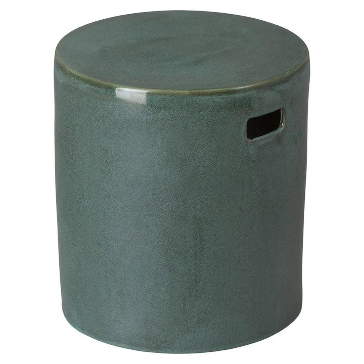 18 in. Round White Ceramic Outdoor Garden Stool - LOOMLAN