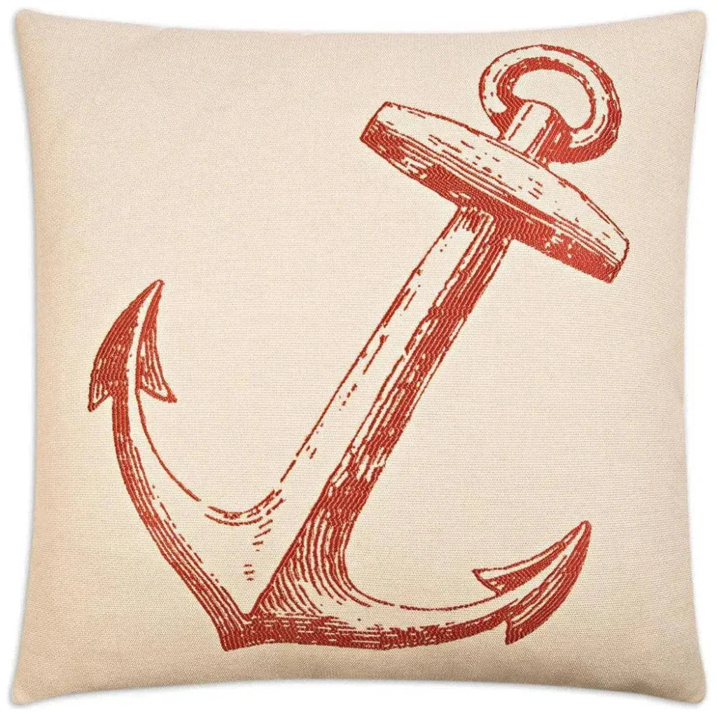 Adrift Red Throw Pillow With Insert - LOOMLAN