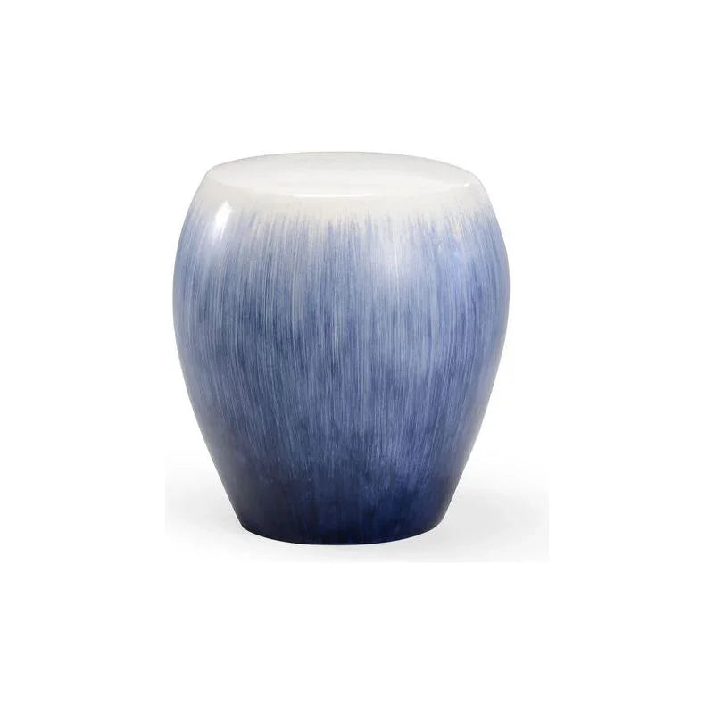 Alexander Blue Ceramic Outdoor Garden Stool - LOOMLAN