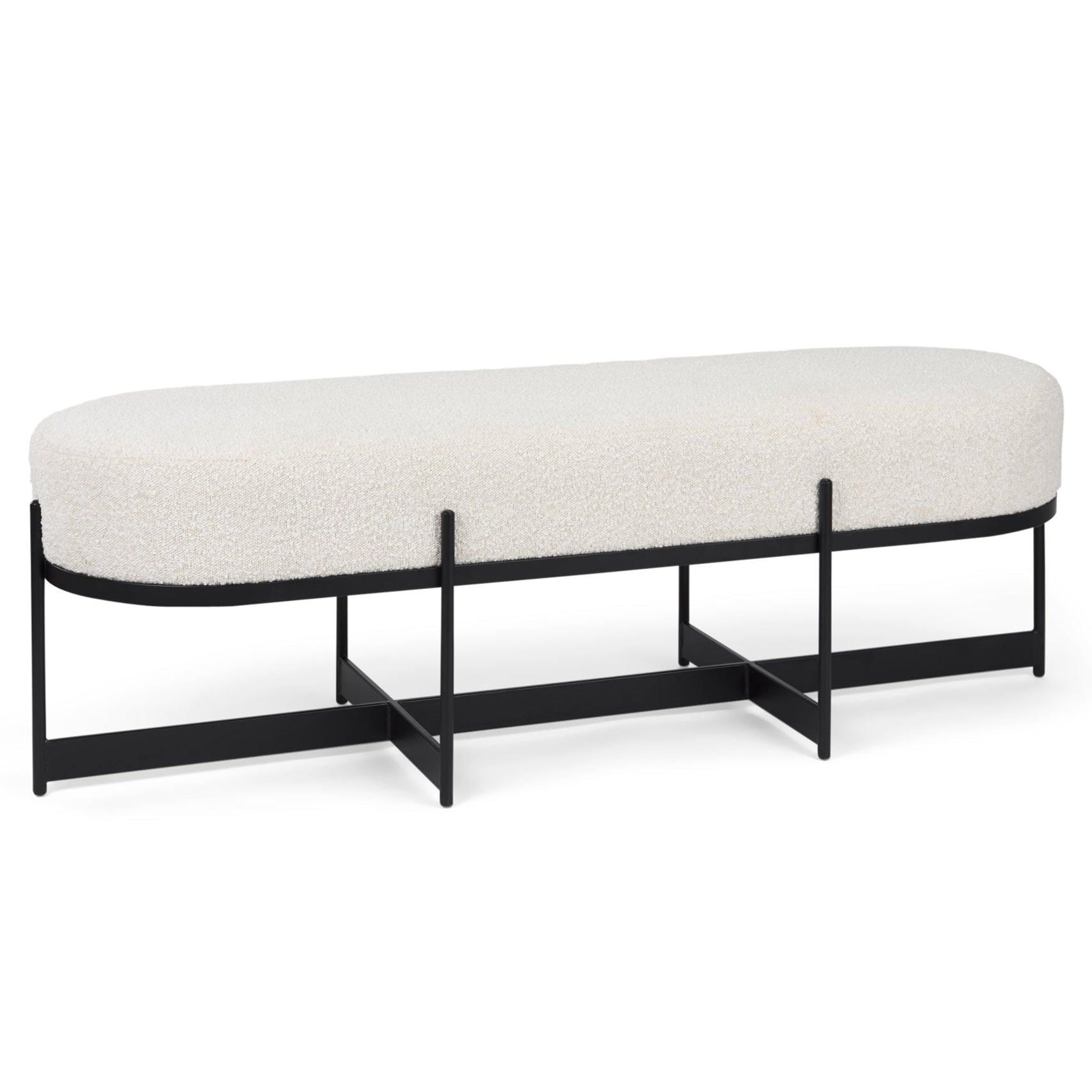 Get Amelia Cream Boucle Bedroom Bench Modern Elegance – LOOMLAN