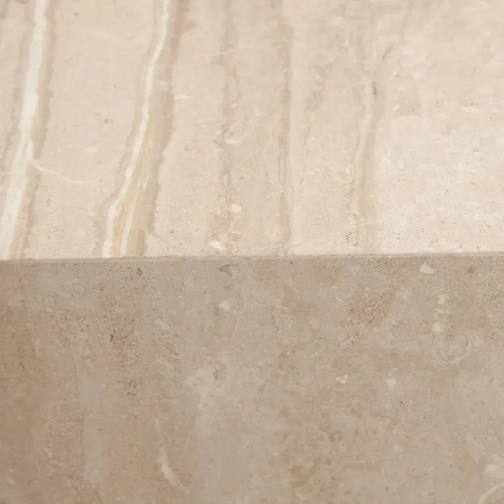 Ark Genuine Beige Marble Rectangular Cocktail Table - LOOMLAN
