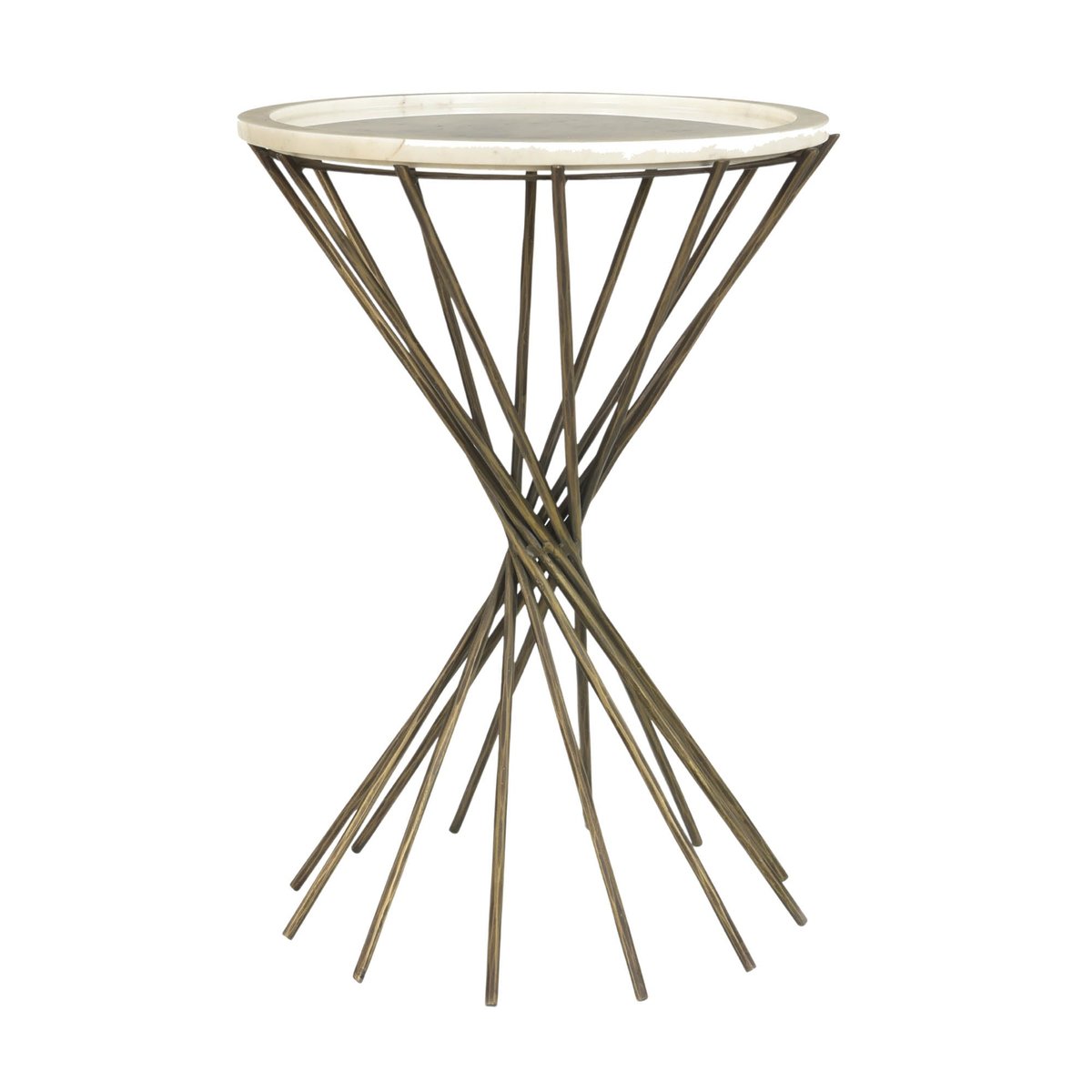 Get Astra Side Table Elegance With Marble And Brass Finish – LOOMLAN