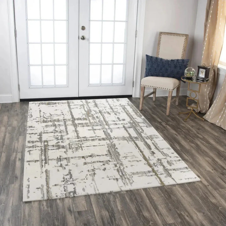 Atte Abstract / Gray Large Area Rugs For Living Room - LOOMLAN