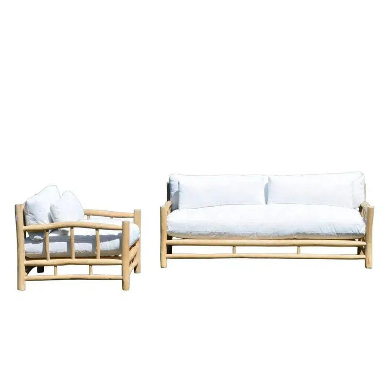 Bali Teak Wood Outdoor Couch Sofa Marine-Grade Cushions – LOOMLAN