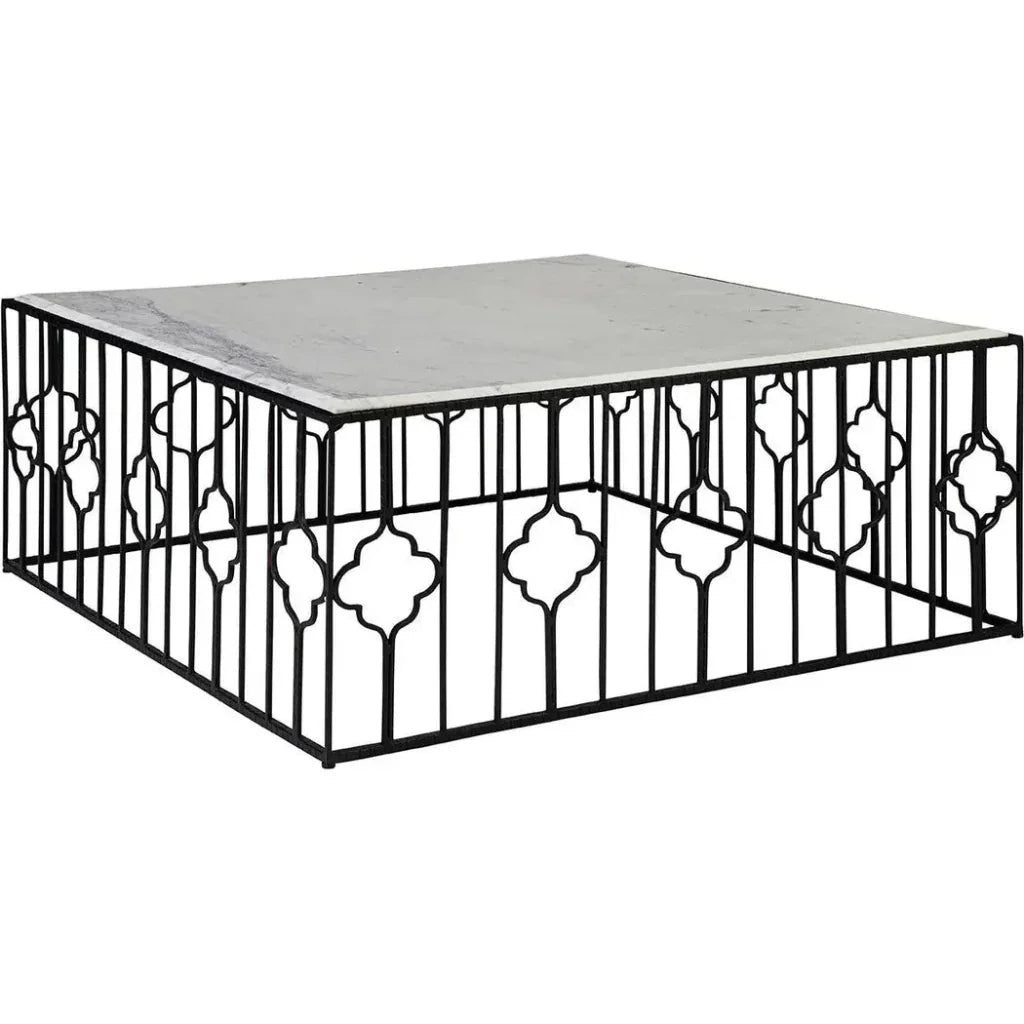 Bancroft Marble Topped Square Coffee Table - LOOMLAN