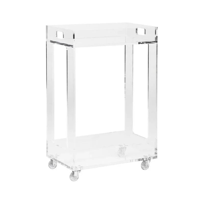 Bertie Acrylic Made Clear Bar Cart - LOOMLAN