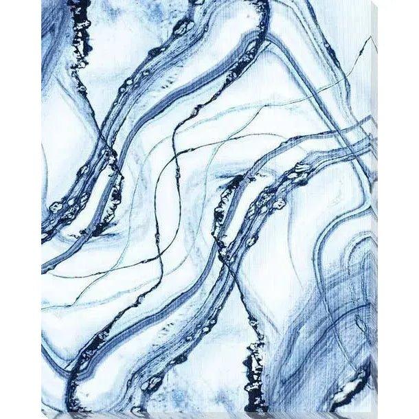 Blue Marble Abstract Canvas Art - LOOMLAN
