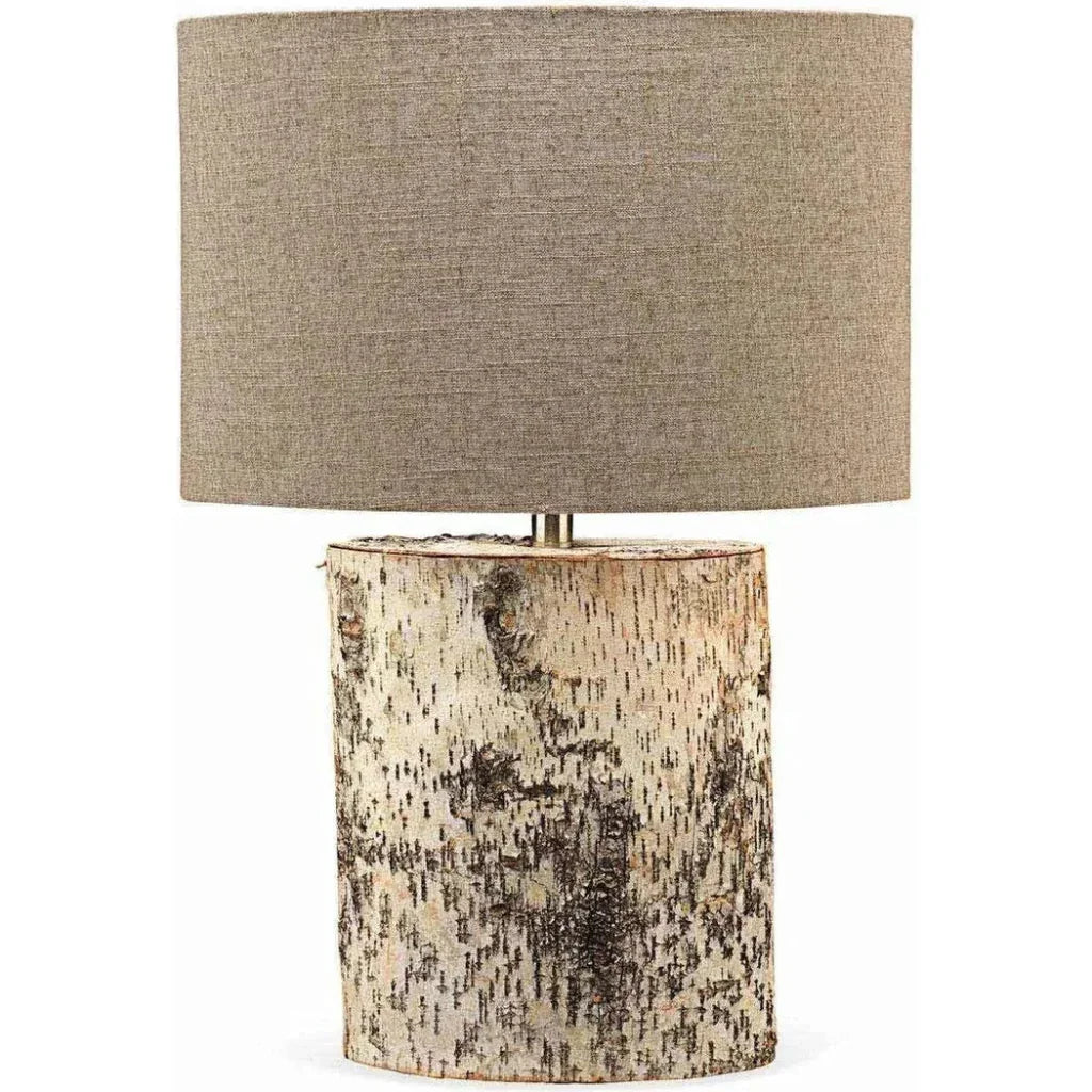 Brown Resin Birch Veneer Tree Forrester Table Lamp - LOOMLAN