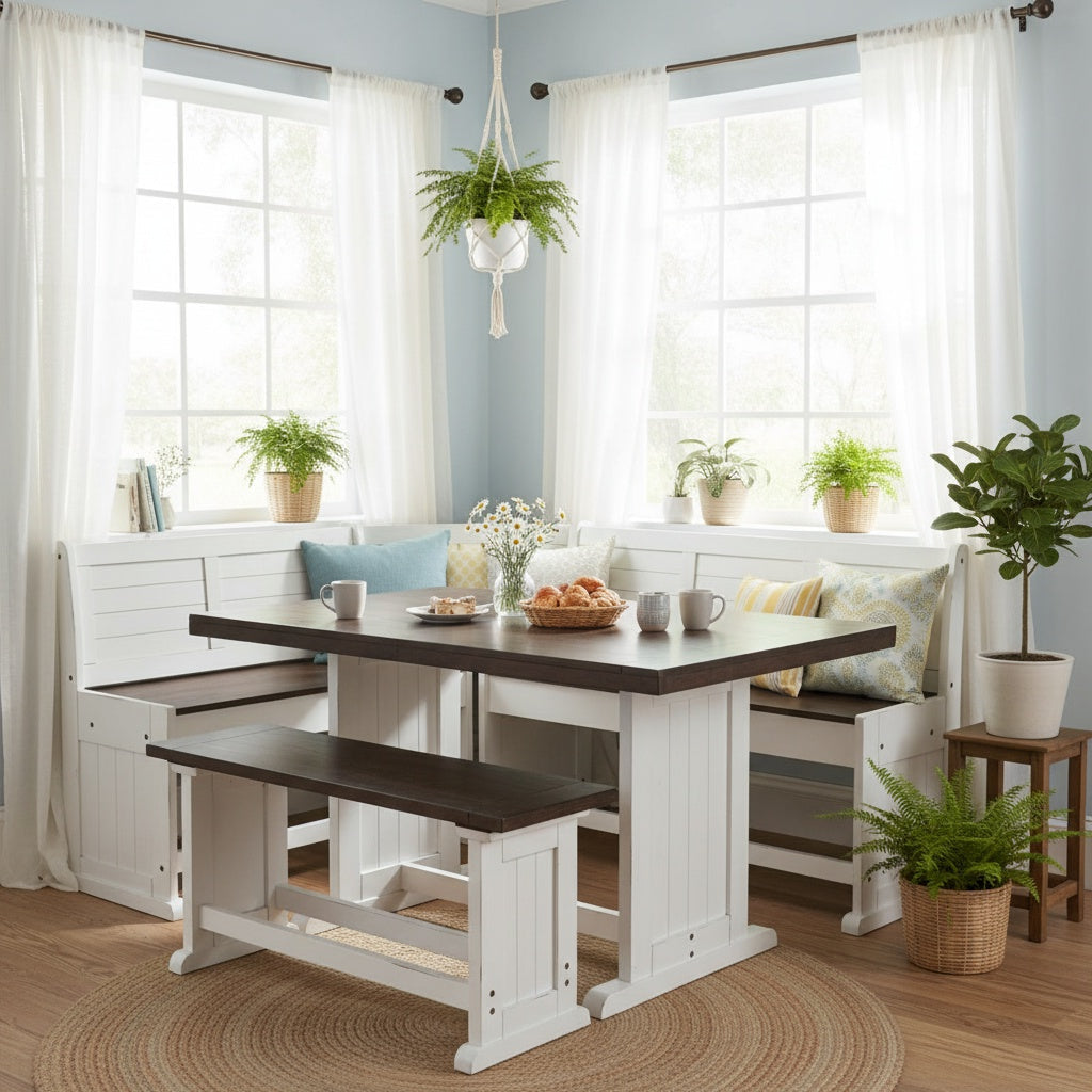 Counter Height Breakfast Nook Set with Storage | LOOMLAN