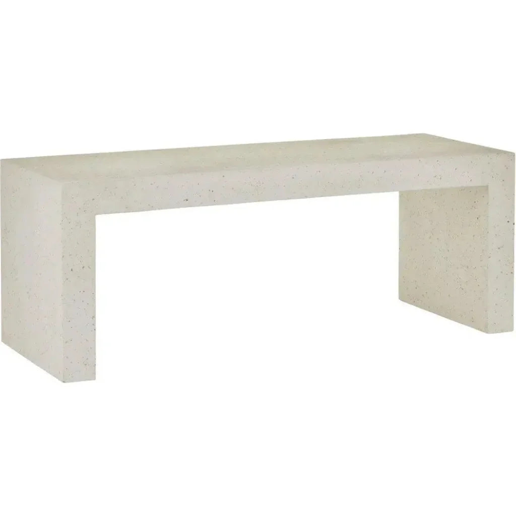 Carson Concrete and Stone Ivory Bench - LOOMLAN