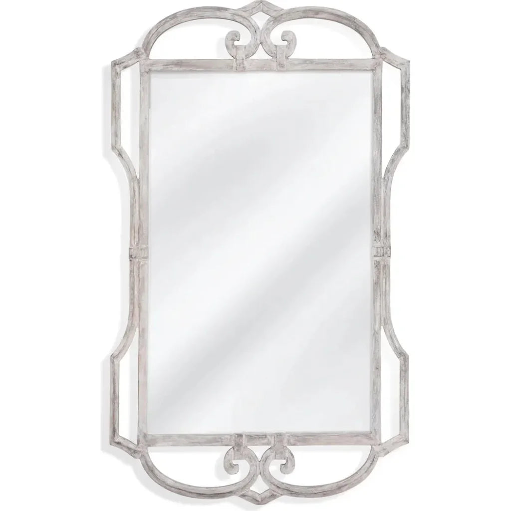 Carthage Wood White Vertical Wall Mirror - LOOMLAN