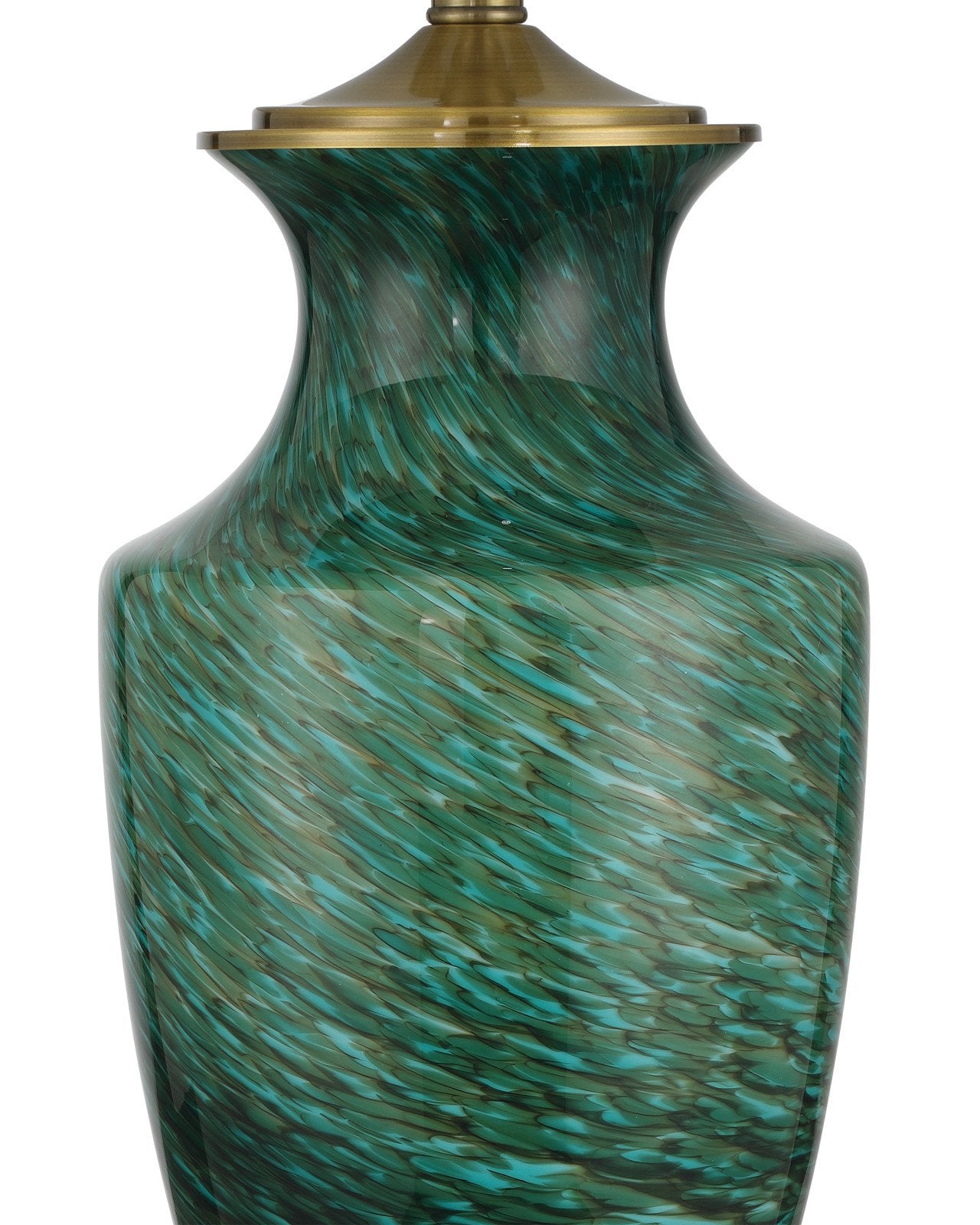 Get Claude Green Table Lamp With Antique Brass Finish – LOOMLAN