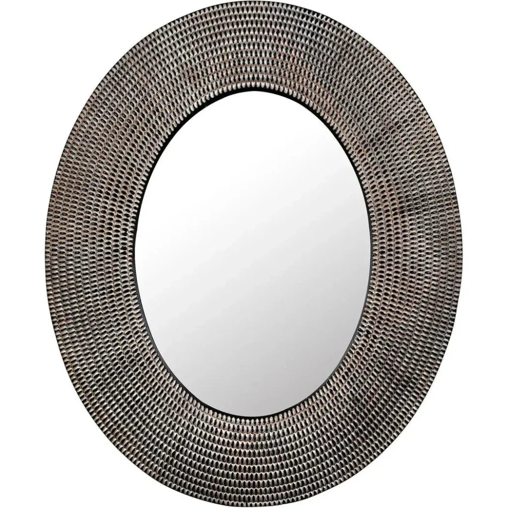 Coco Mirror Oval Wall Mirror Handcarved - LOOMLAN