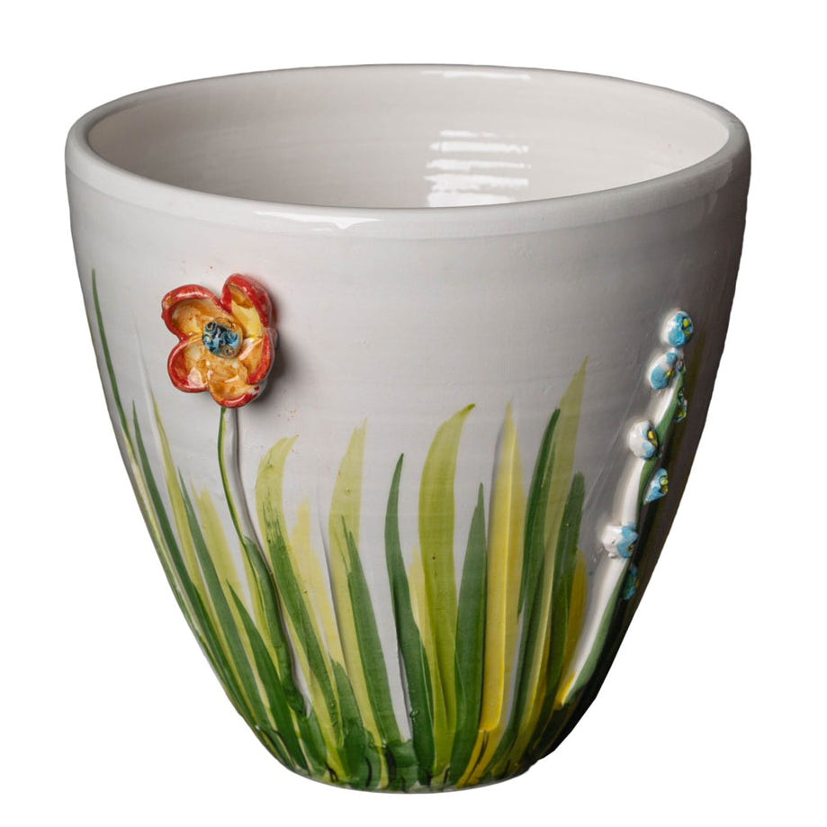 Get Colorful Flower Cachepot Handmade With Pastel Florals – LOOMLAN