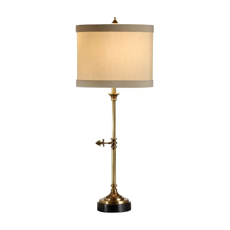 Complex Key Solid Brass Framed Table Lamp - LOOMLAN