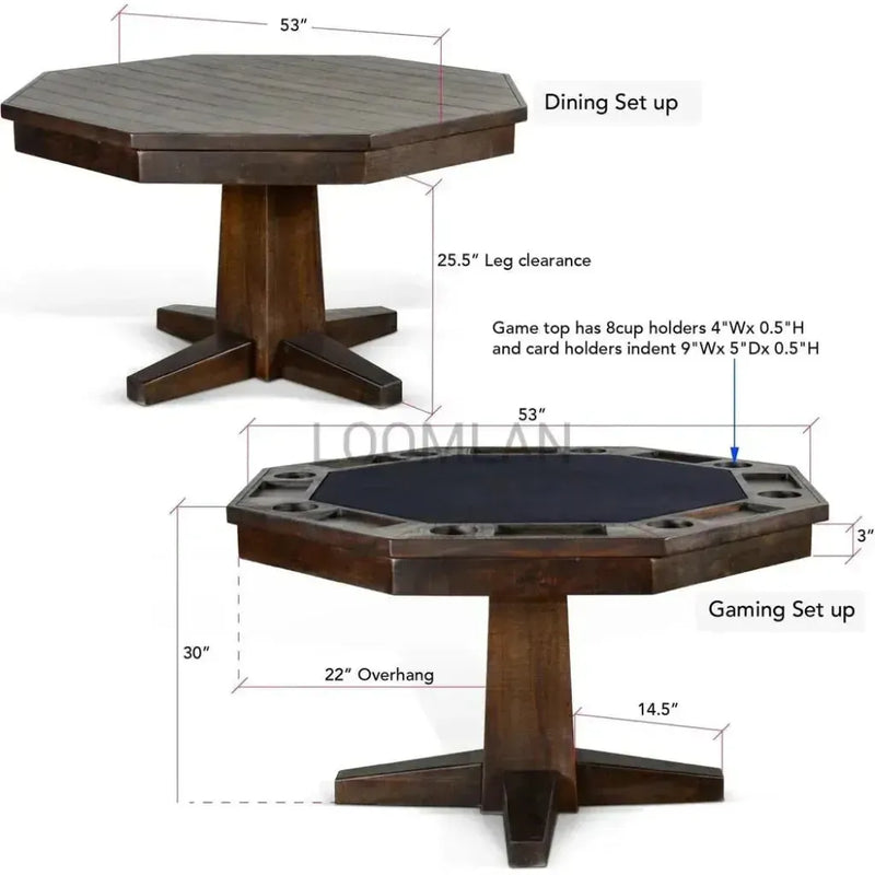 Convertibel Dining Table Poker Game Table – LOOMLAN