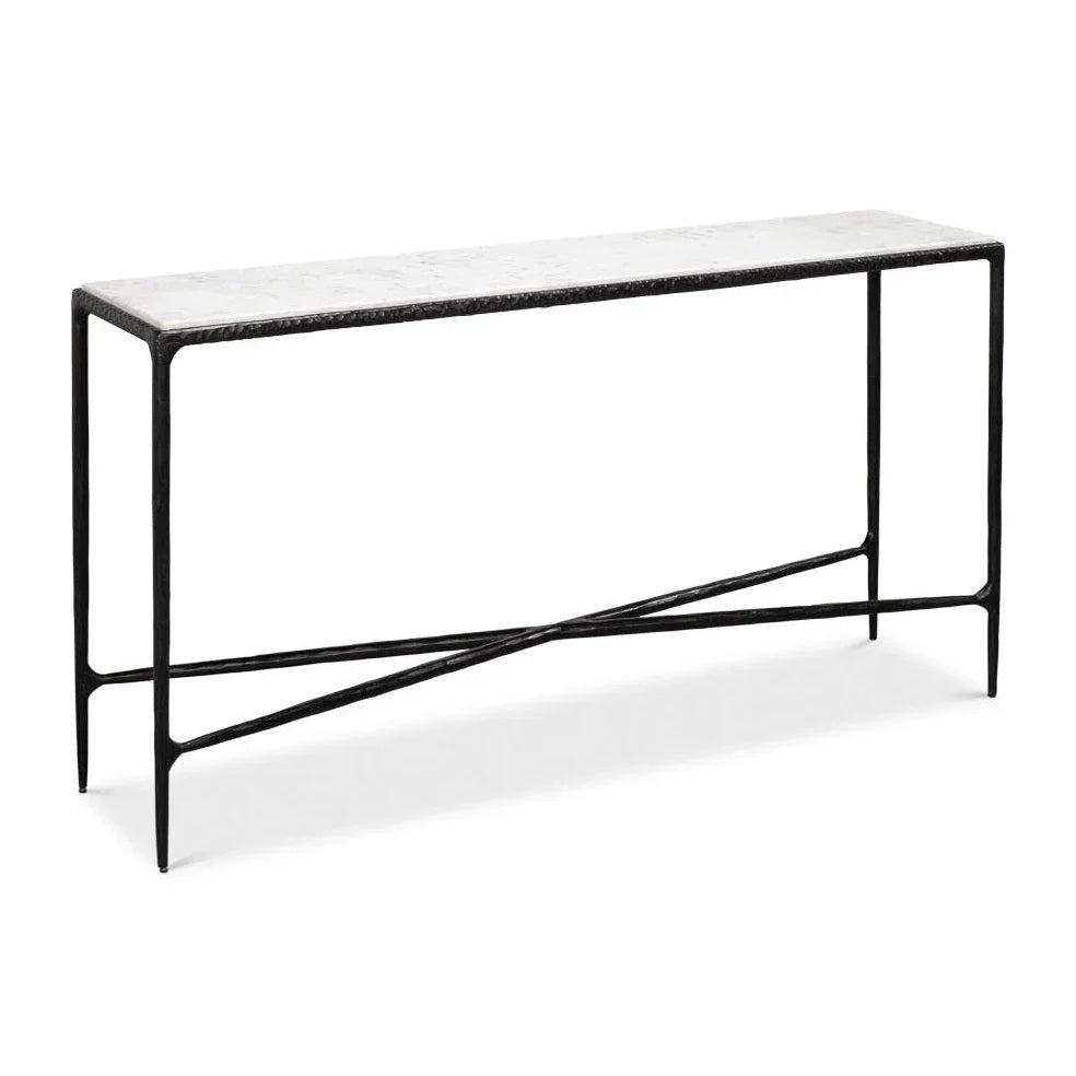 Dakor Marble Top Rectangular Console Table - LOOMLAN
