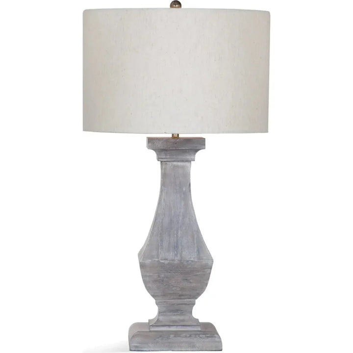 Derek Wood Grey Table Lamp - LOOMLAN
