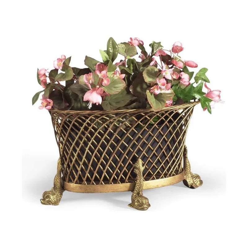 Dolphin Woven Iron Wire Design Planter - LOOMLAN