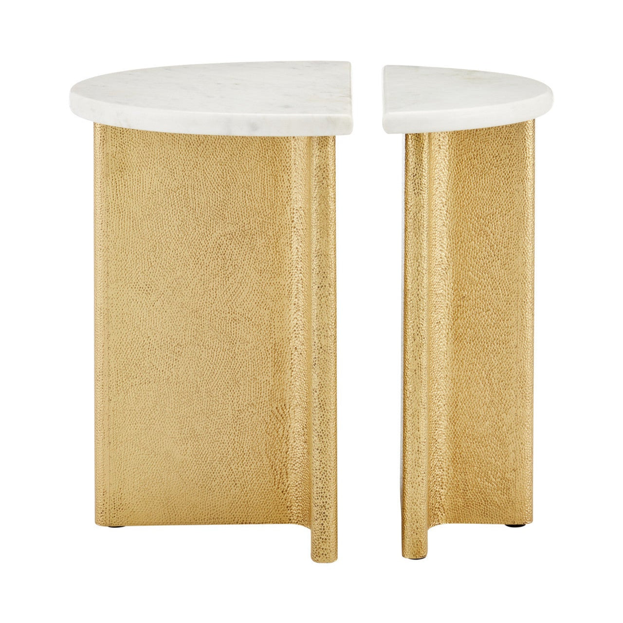 Get Elegant Doublet Marble Accent Table Set Brass Finish – LOOMLAN