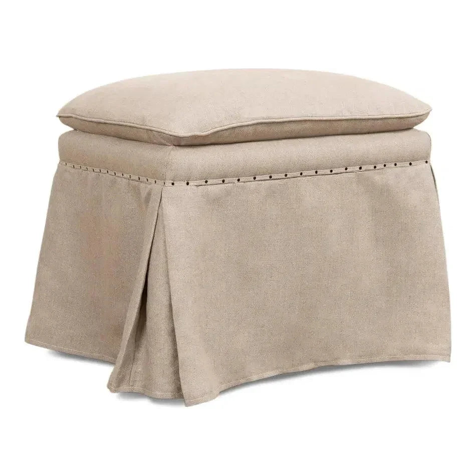 Draped Skirted Ottoman (Set of 2) - LOOMLAN