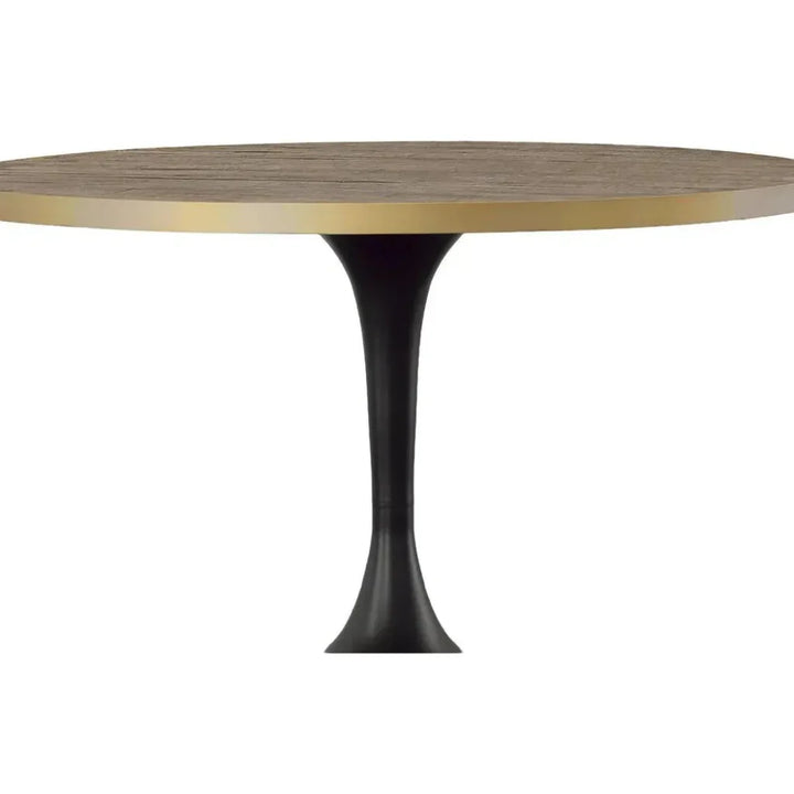 Drummond Wooden Topped Round Dining Table - LOOMLAN
