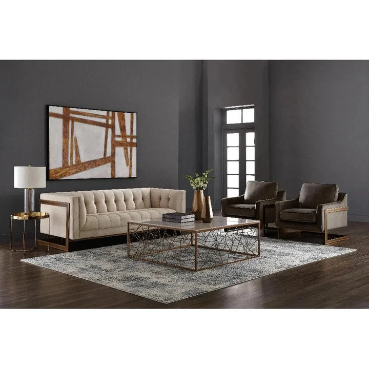Ekon Fabric Streamlined Sofa - LOOMLAN