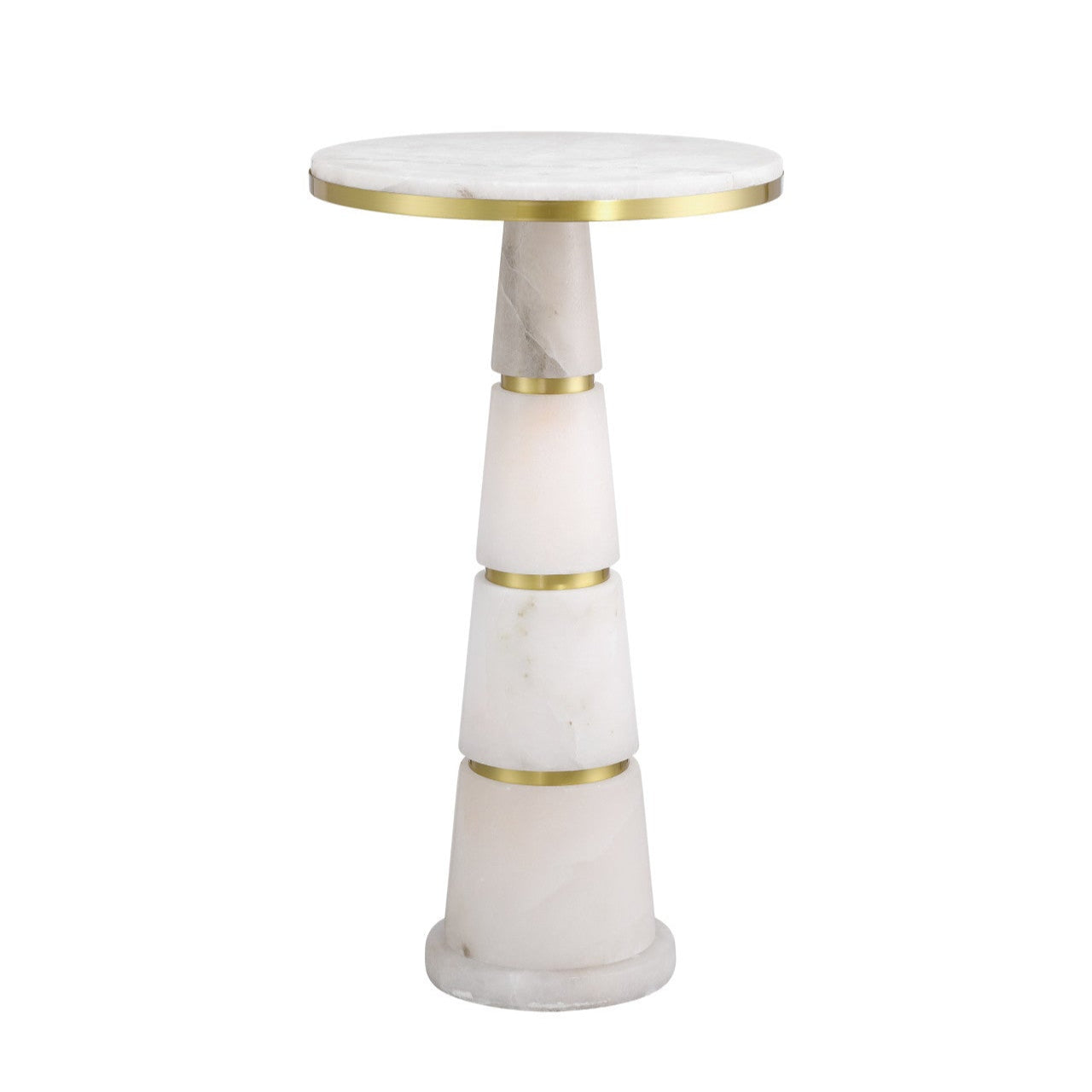 Get Eleanora Drinks Table Elegant Alabaster Brass Design – LOOMLAN
