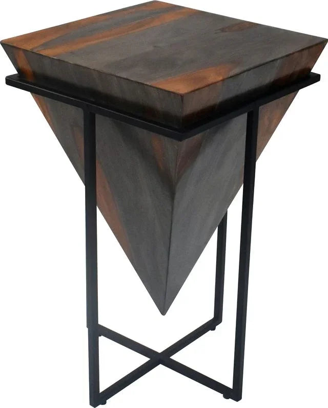 Get Elsinra Wooden Square Accent Table Wood Iron Design – LOOMLAN