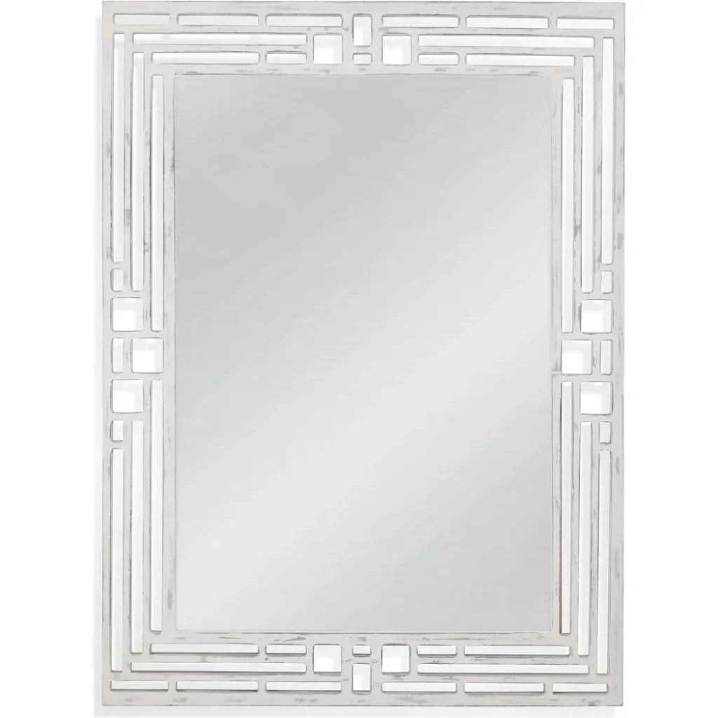 Epsilon MDF White Vertical Wall Mirror - LOOMLAN
