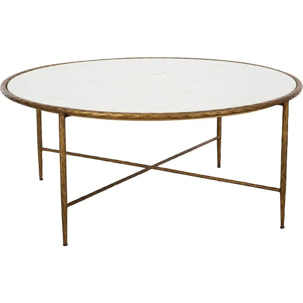 Evelyn Marble Topped Round Coffee Table - LOOMLAN
