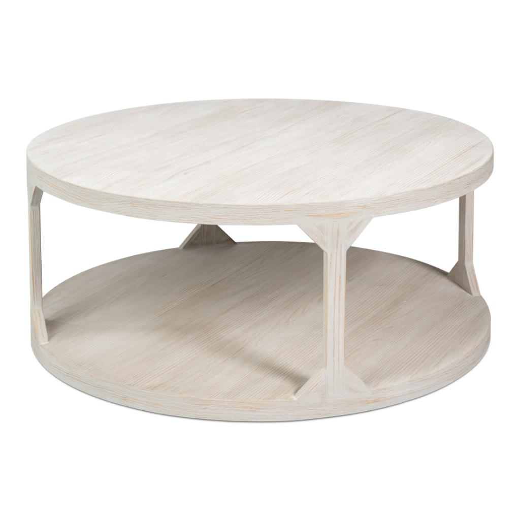 Get Devon Coffee Table Mid-Century Style Round Design – LOOMLAN