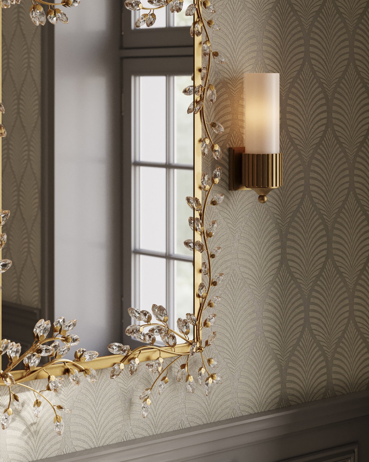 Get Forget-Me-Not Mirror with Crystal Elegance – LOOMLAN