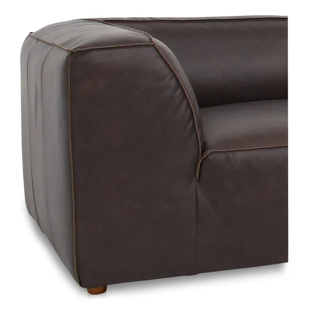 Form Leather Classic L-Shaped Modular Sectional - LOOMLAN