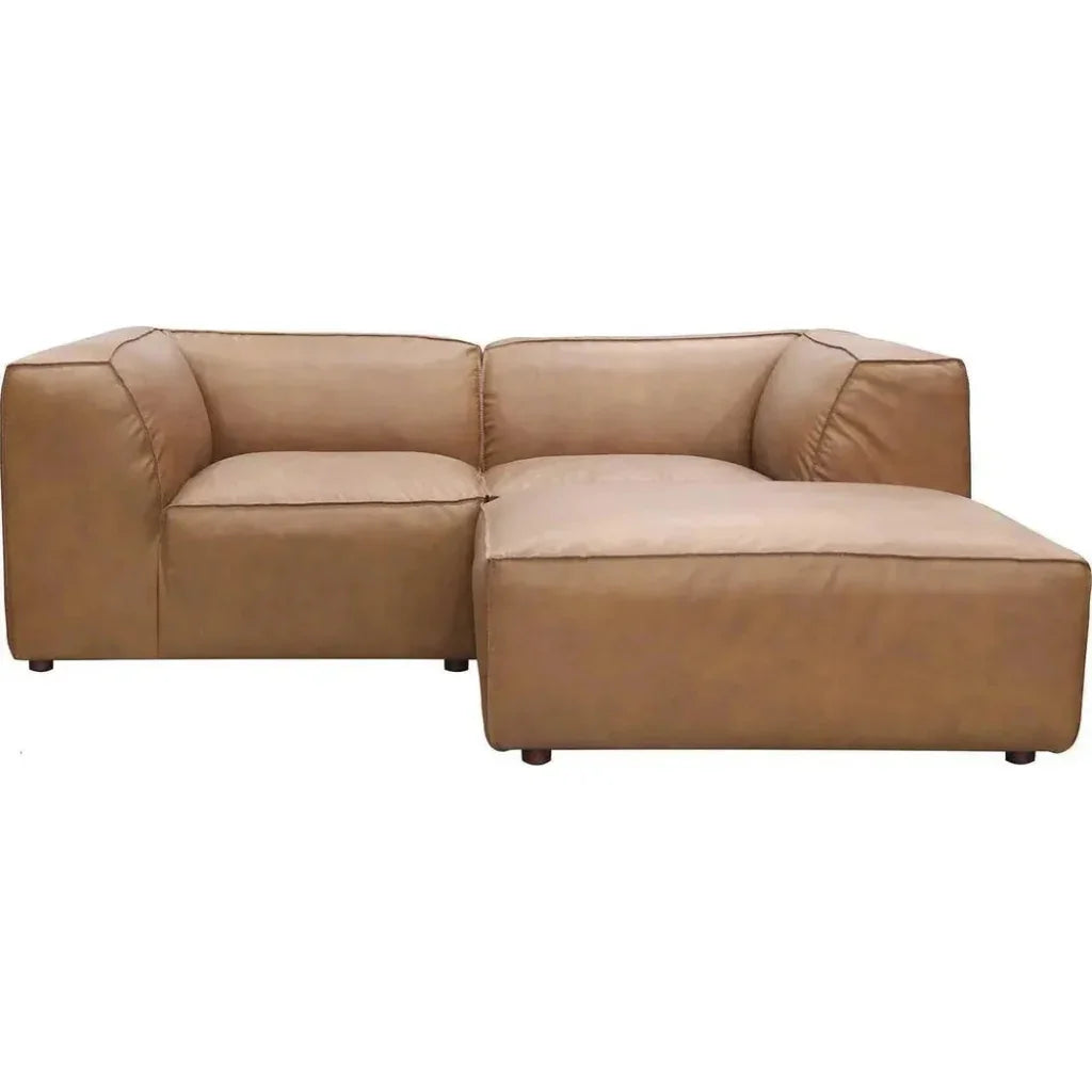 Form Tan Modular Sofa 3PC Sectional With Ottoman - LOOMLAN