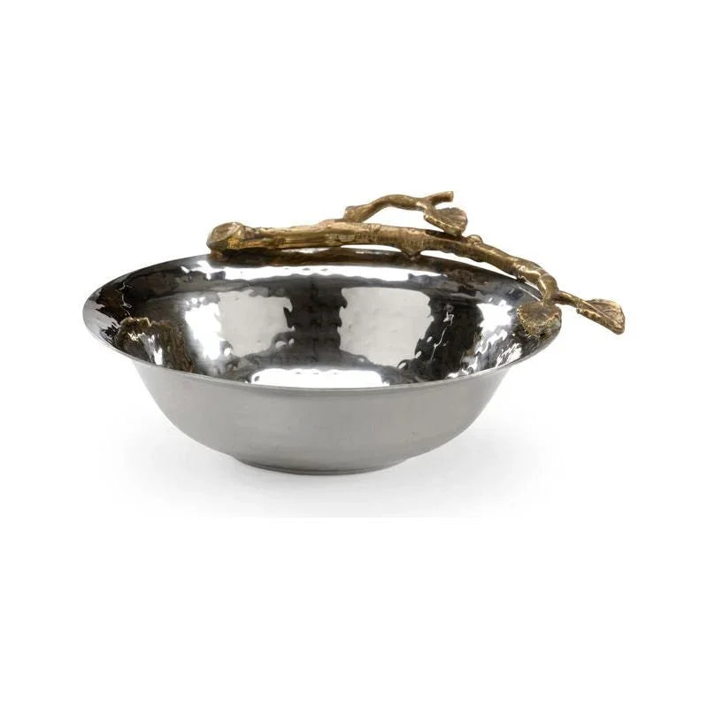 Fresh Twig Hammered Steel Made Bowl - LOOMLAN
