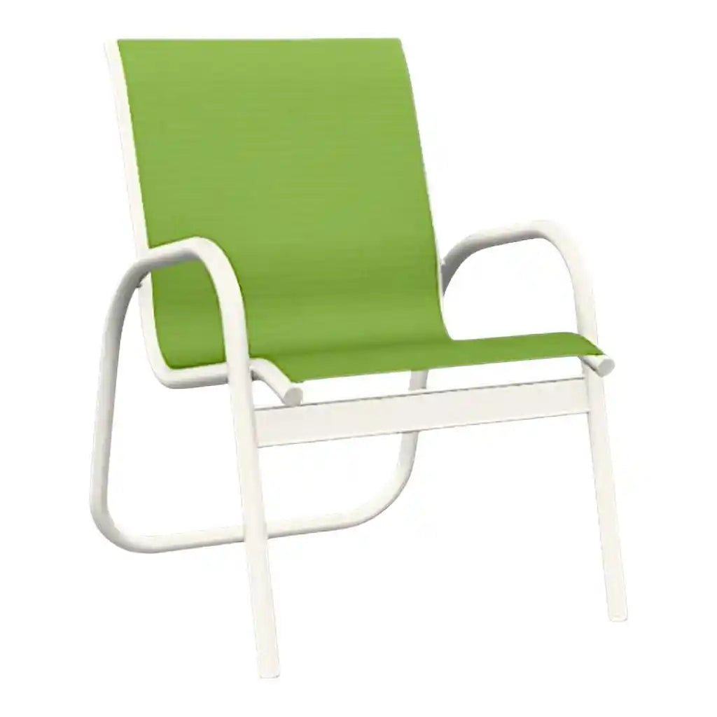 Get Gardenella Sling Stacking Arm Chair by at LOOMLAN