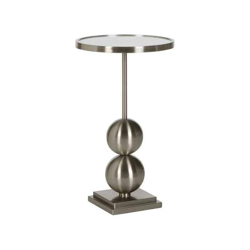 Garrett Mirrored Top Round Drinks Table - LOOMLAN