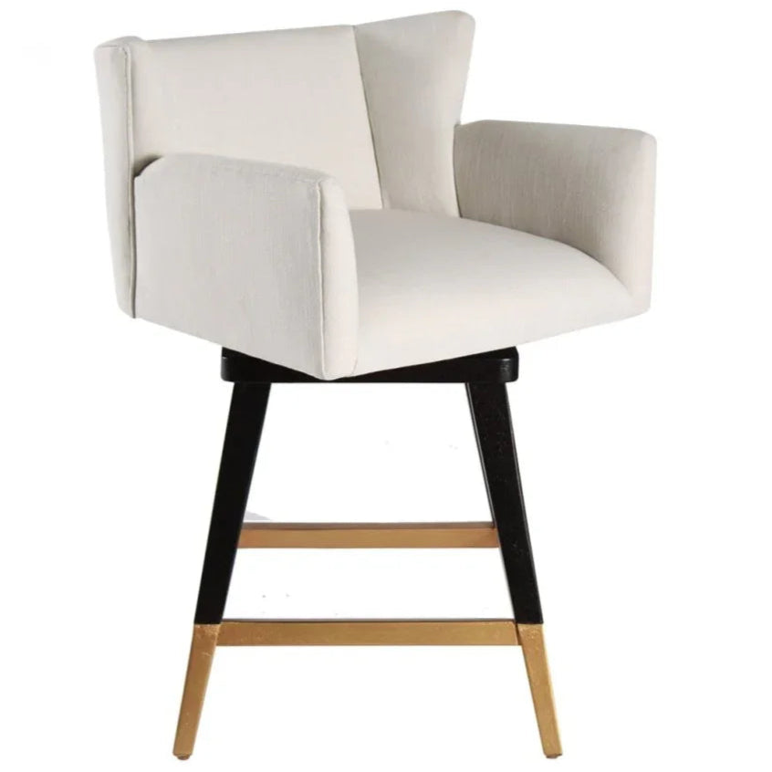 Grace Fabric Swivel Counter Stool - LOOMLAN