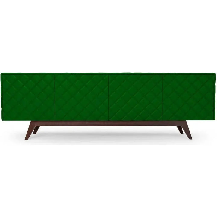 81-Inch Hand-Carved Green Wood Credenza | LOOMLAN