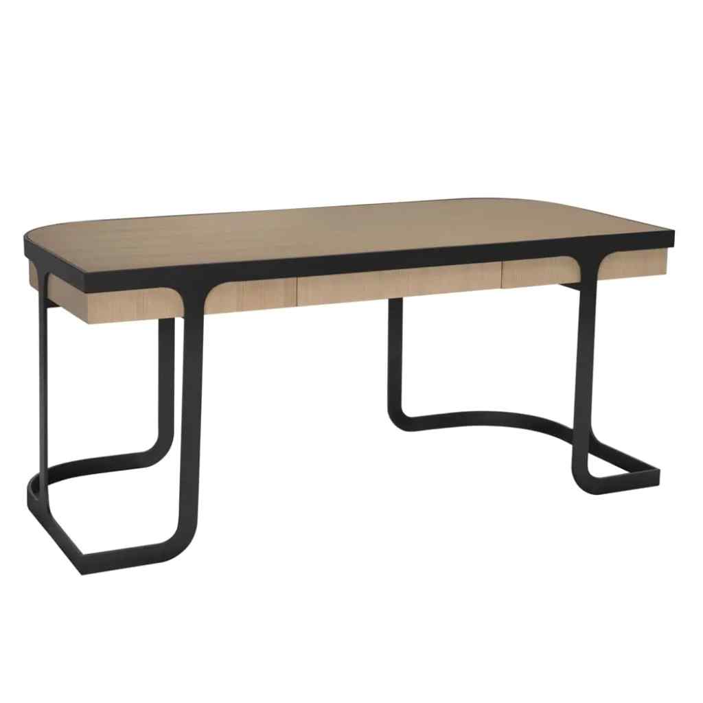 Get Hamilton Desk White Oak Modern Industrial Design – LOOMLAN