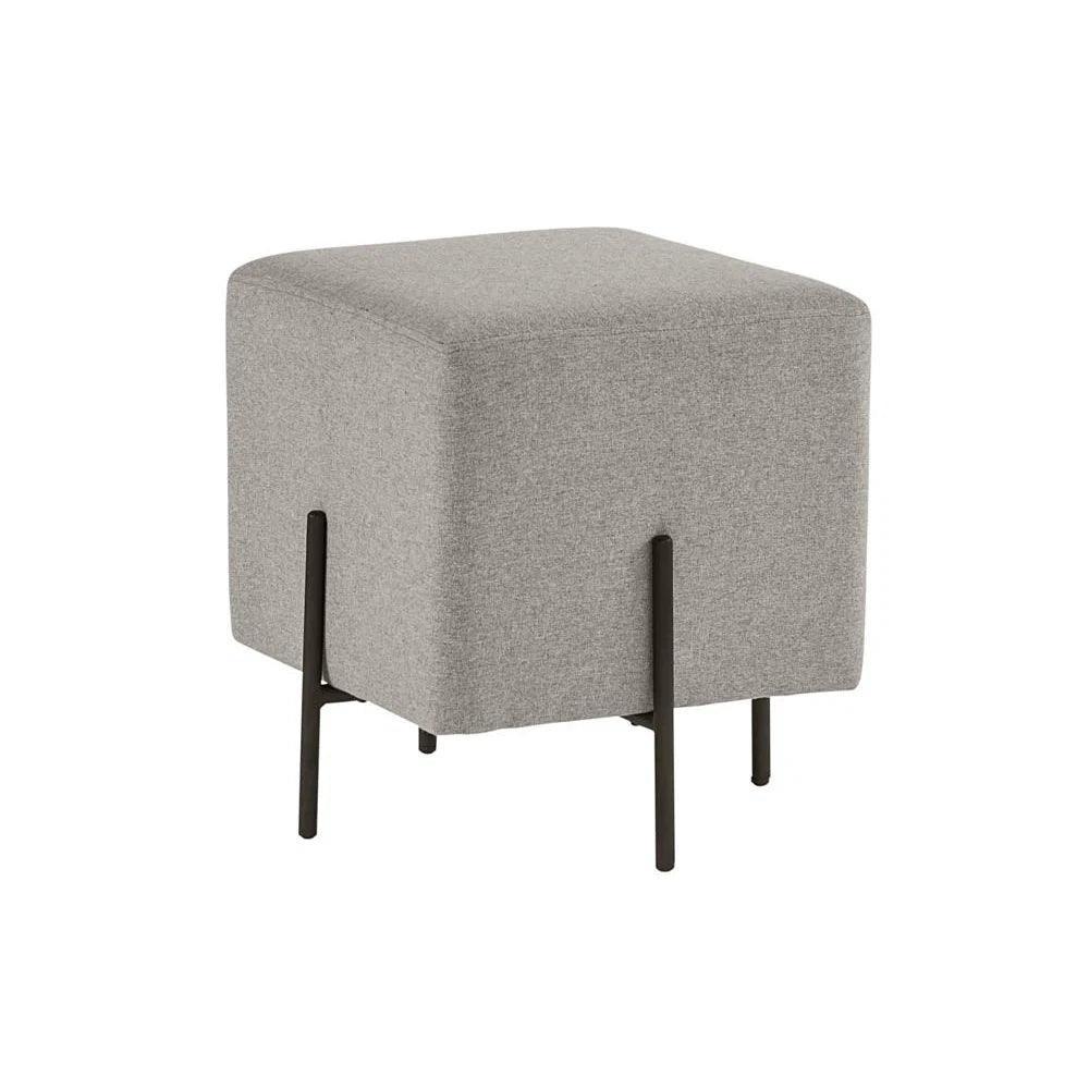 Heston Ottoman - Black - Durable & Easy To Clean - LOOMLAN