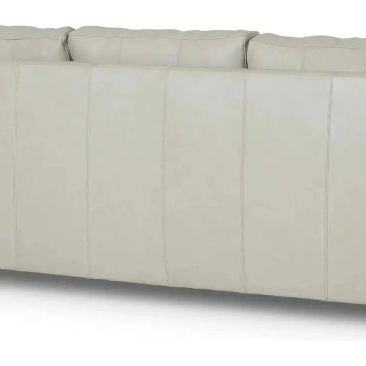 High Back Leather Sofa Light Gray Made the USA - LOOMLAN