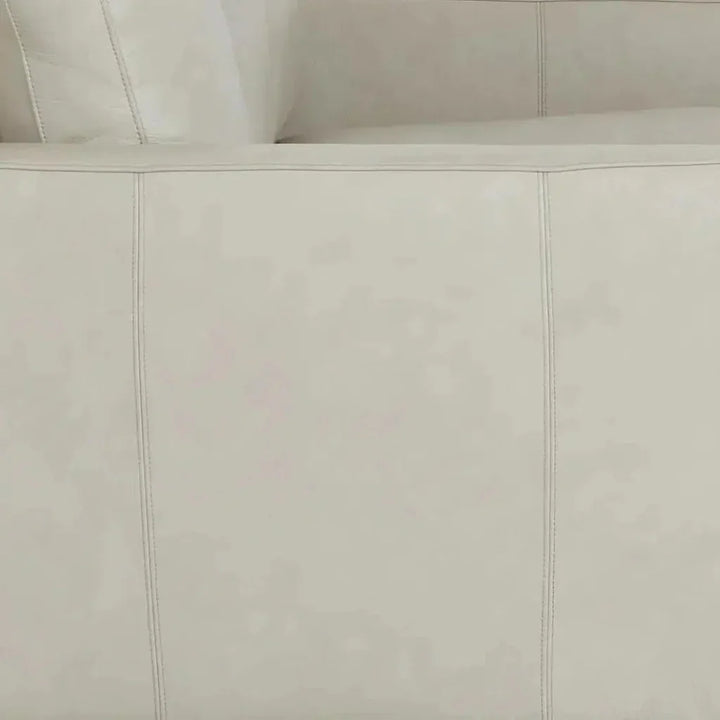 High Back Leather Sofa Light Gray Made the USA - LOOMLAN