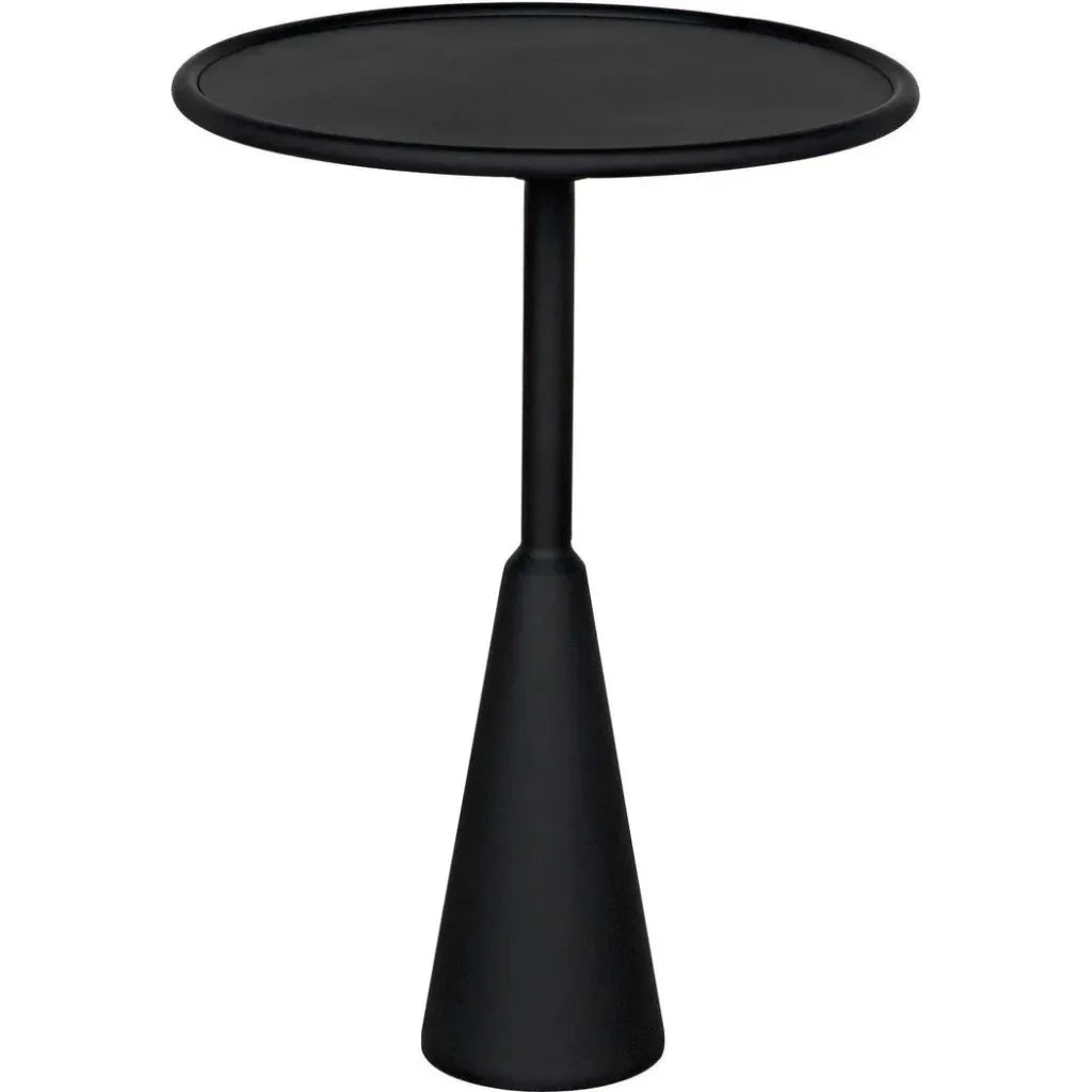 Hiro Black Steel Round Side Table - LOOMLAN
