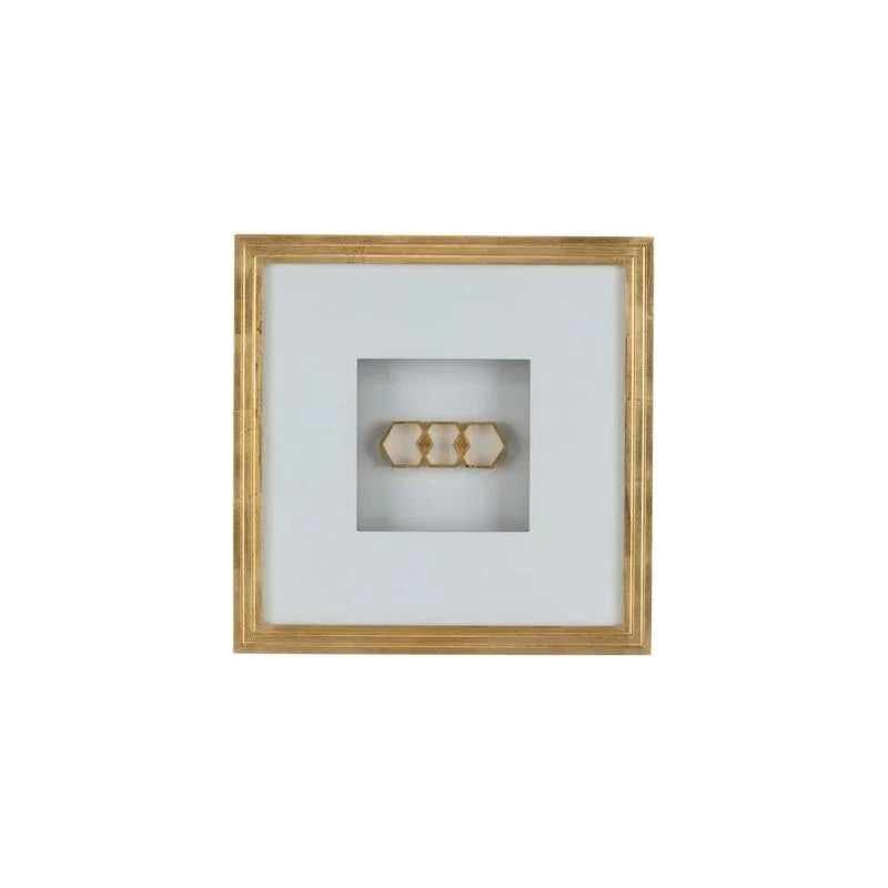 Honeycomb Shadow Box Gold Leaf Framed Artwork - LOOMLAN