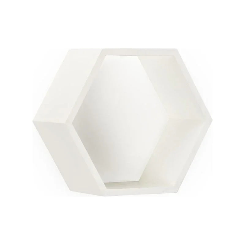 Honeycomb Shaped Wooden White Wall Box - LOOMLAN