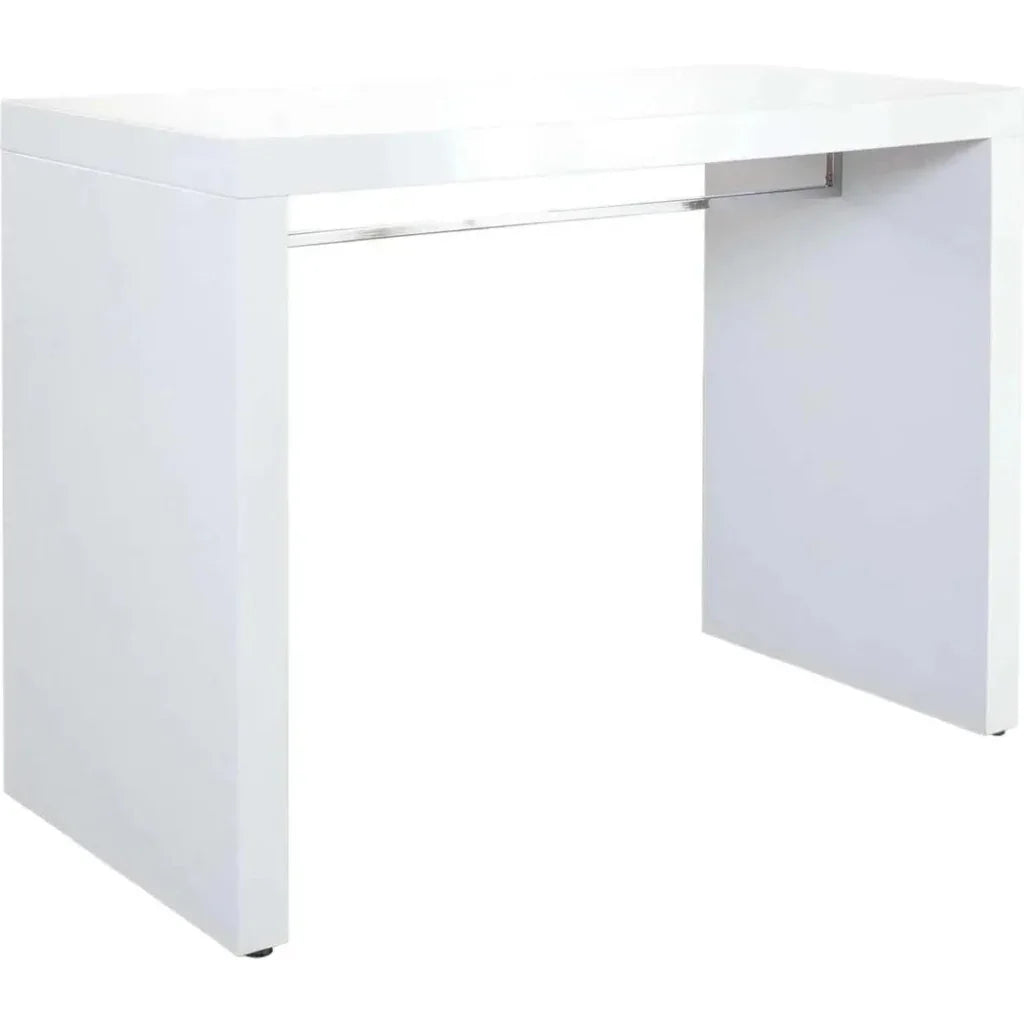 Icon White Lacquer Waterfall Bar Height Table - LOOMLAN